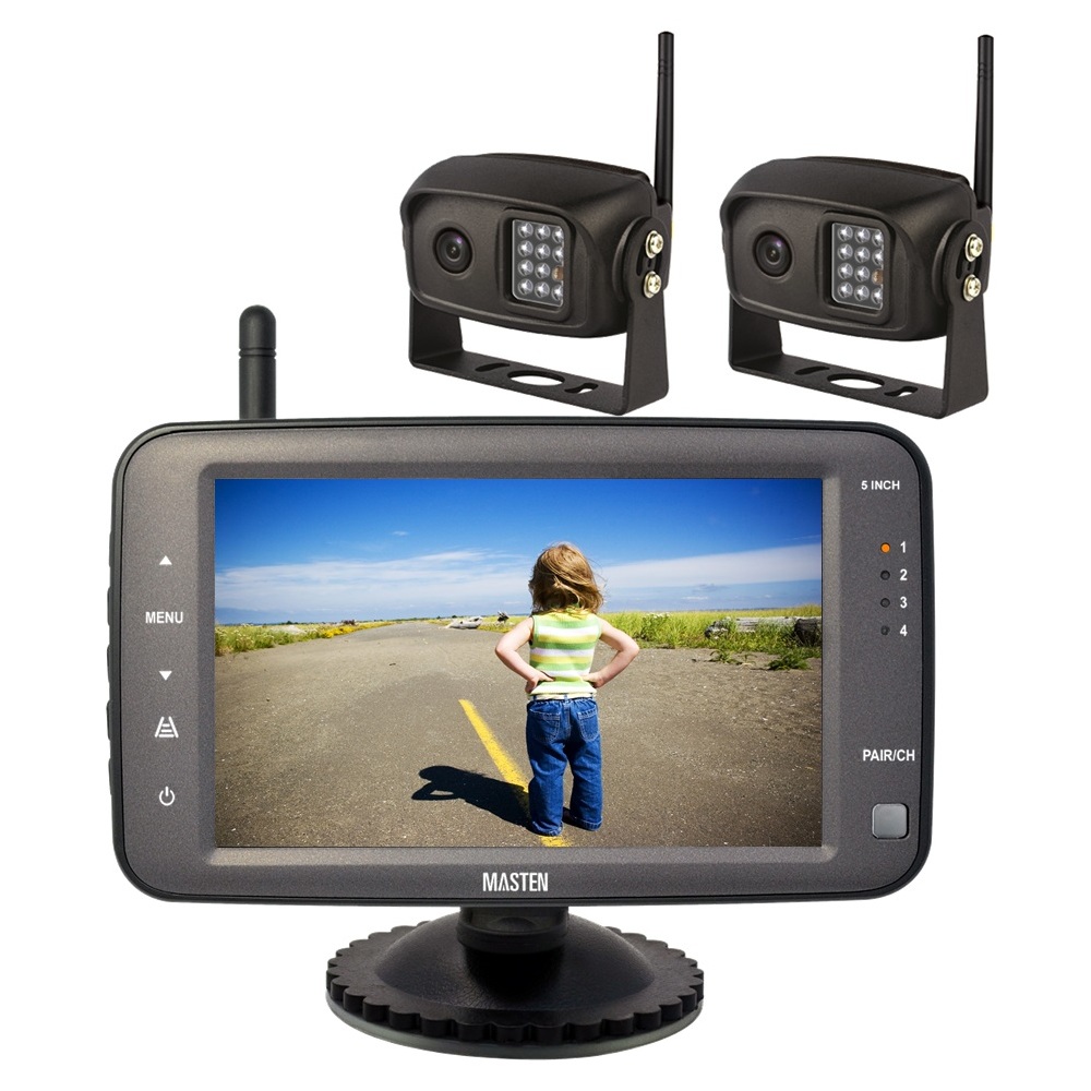 2.4GHz HD Wireless 5" Monitor 3 CCD Camera Reverse Rear View Kit Car ...